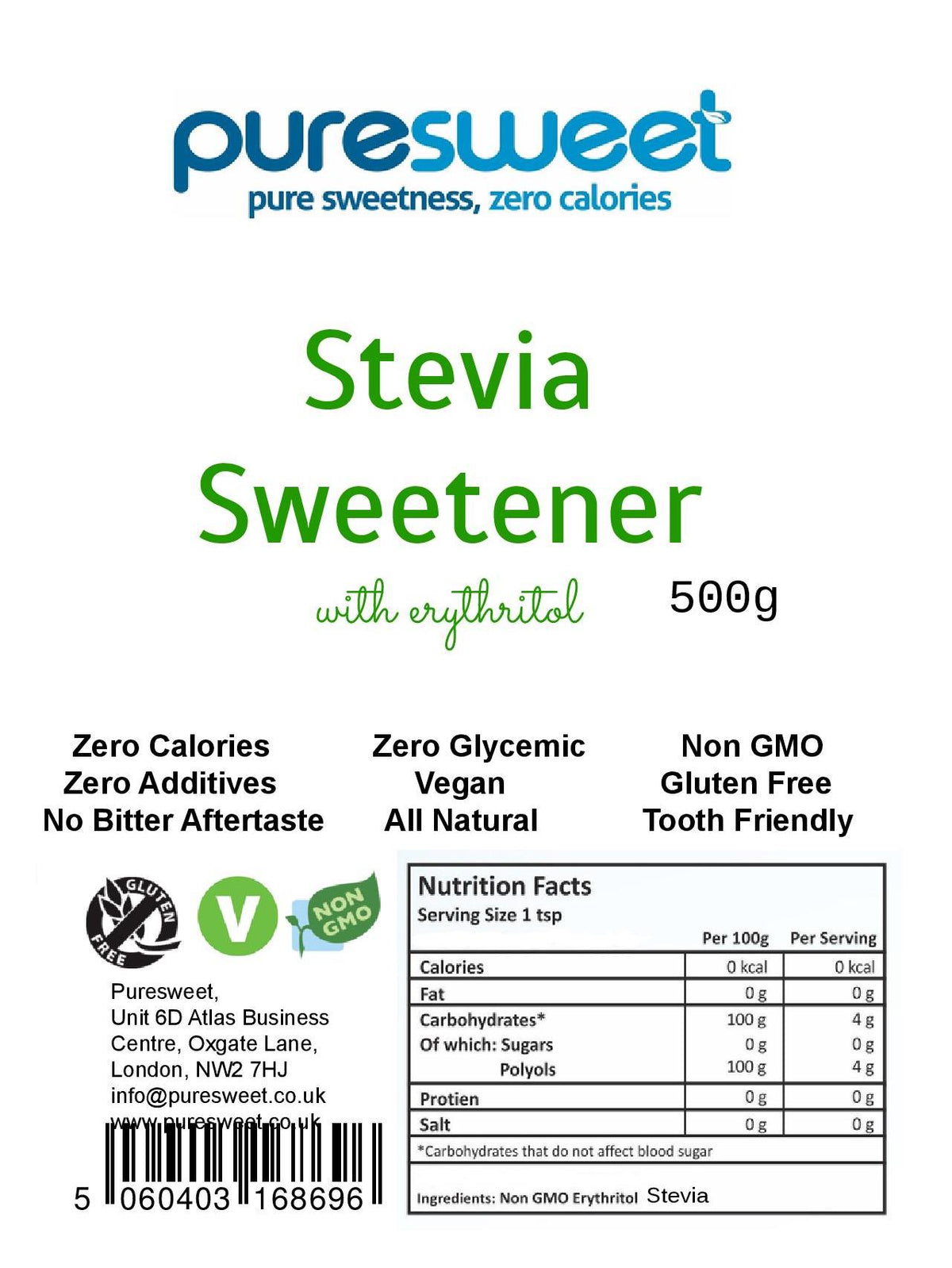 Puresweet® Stevia Sweetener with erythritol 500g | Puresweet Sweetener